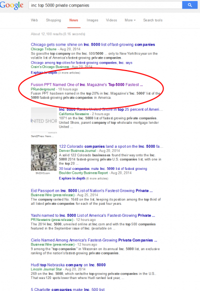 A press release to announce inclusion on the INC. 5000 list of fastest ...