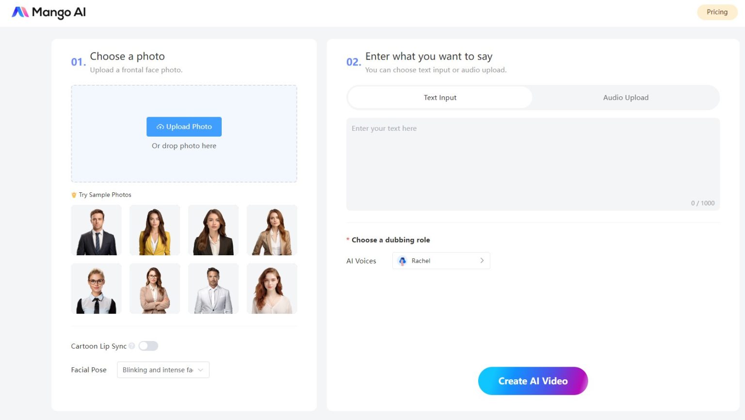 Mango AI Creates a Talking Avatar from Image to Videos Online | Users ...