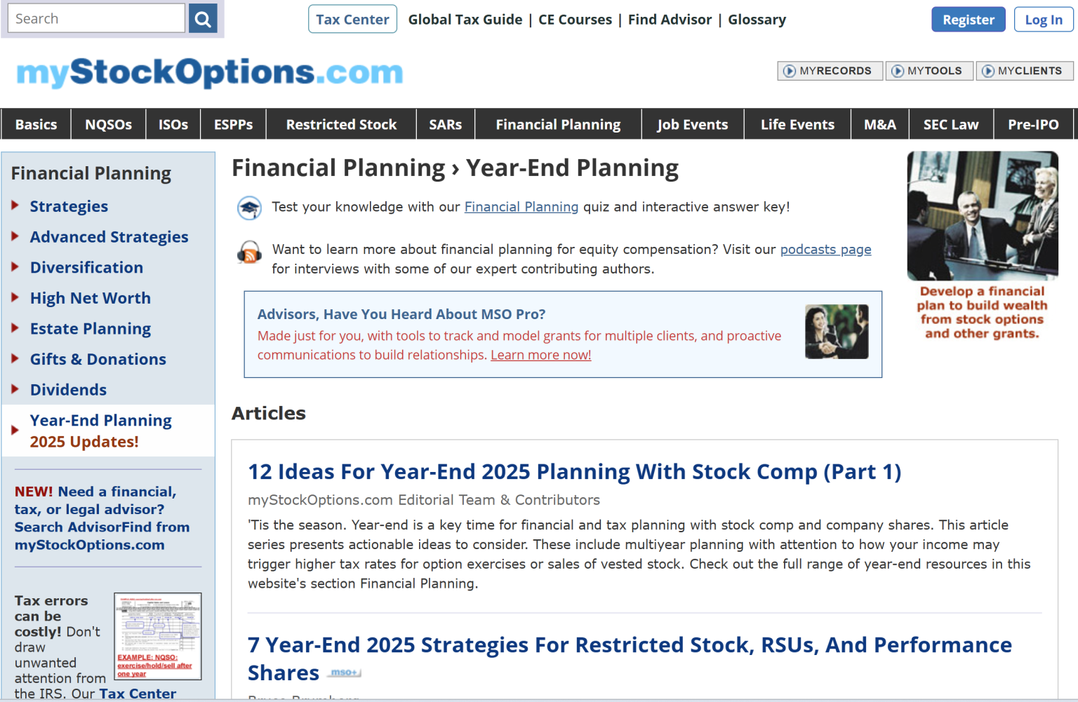 Year-End Planning Resources At myStockOptions.com Help Employees With ...